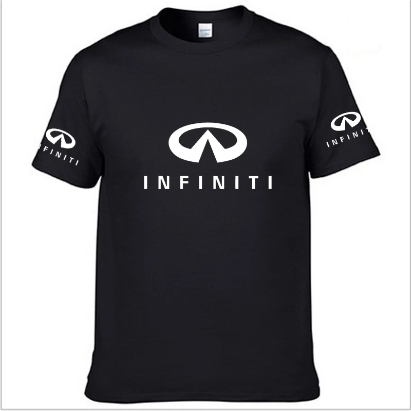 Mens-T-Shirt-Infiniti-Logo-Print-Cotton-Casual-Summer-Short-Sleeve-Man ...
