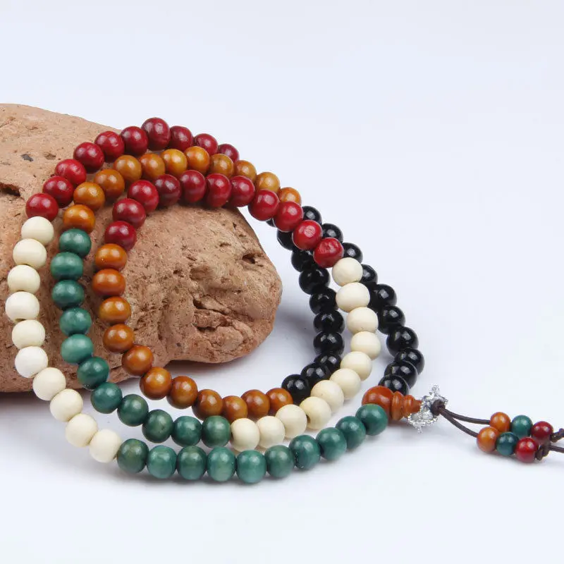 Buddhism Wood Necklace | Wood Prayer Bead - 108 Bead Necklace Pendant ...