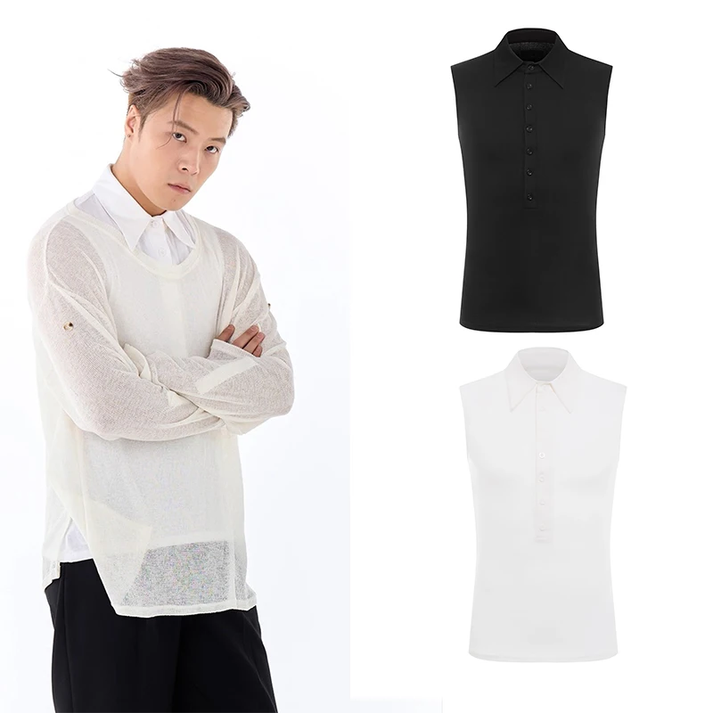 New DUYQ Professional Sleeveless Top For Male Latin Dance Training Suit ...