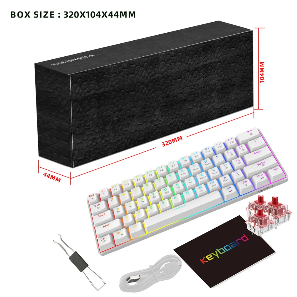 V900-60-Gaming-Keyboard-61-Keys-Wired-RGB-Backlit-Mechanical-Keyboard ...