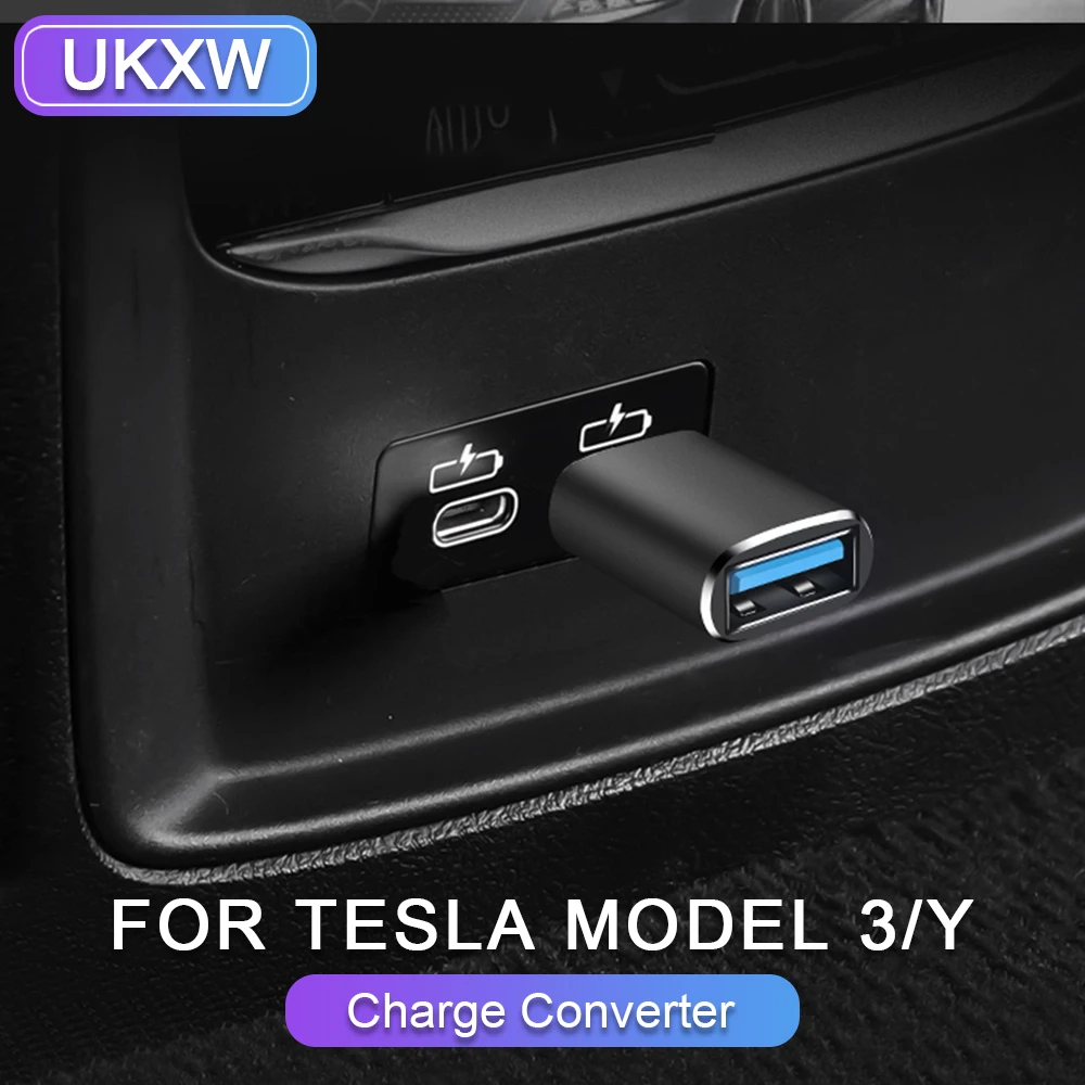 UKXW-1Pc-Car-Usb-Type-C-Cable-Converter-Charging-Adapter-for-TESLA ...