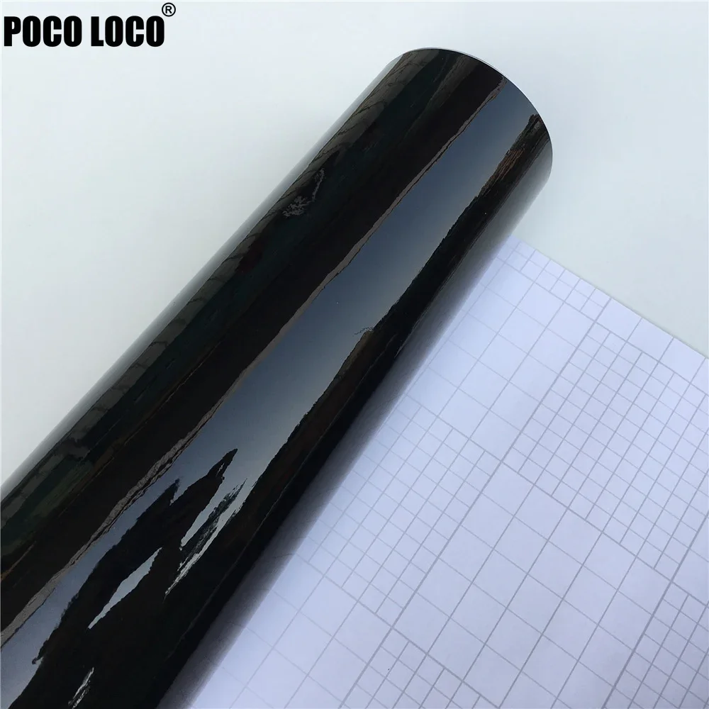 30X152CM Glossy Black Vinyl Car Stickers Wrap Film Car Stickers Decal ...