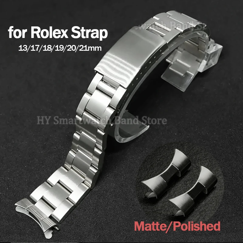 Curved End Stainless Steel Strap for Rolex for Water Ghost for DATEJUST ...