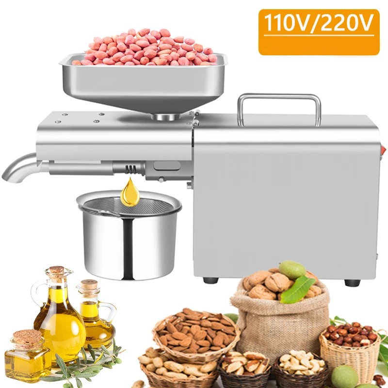 110V/220V Stainless Steel Oil Pressers Oil Press 610W Household ...