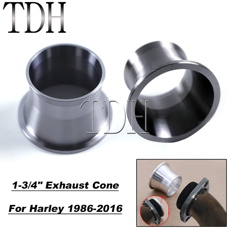 2 pces motocicleta 1 3/4 "cones de torque do porto de exaustão arrastar ...
