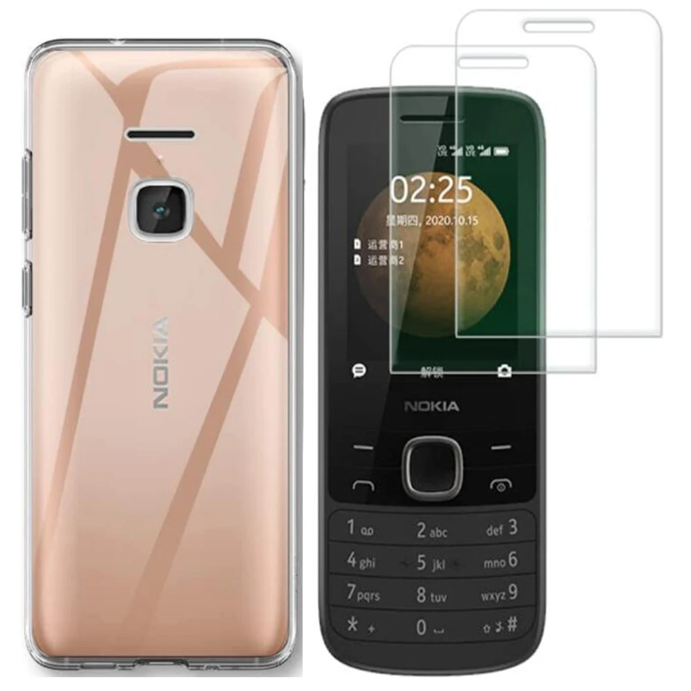 3-in-1-Soft-Film-Silicone-Cover-For-Nokia-215-225-4G-230-Case-Non ...