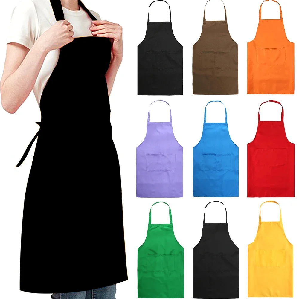 Adjustable-Cooking-Apron-Unisex-Household-Solid-Color-Chef-Waiter ...
