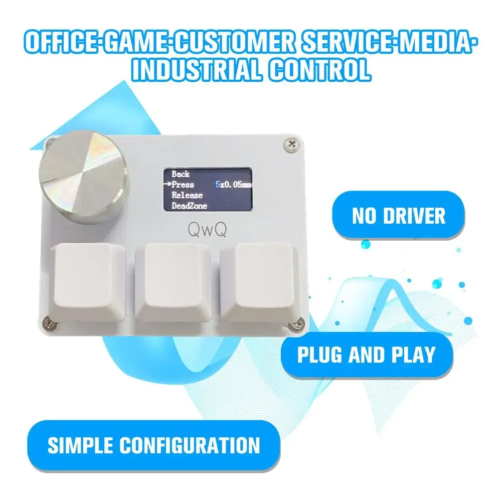 SayoDevice OSU O3C 키보드-빠른 작동 홀 효과 스위치, 3 키 및 노브, 우팅 마그네틱 레드 - 티몬