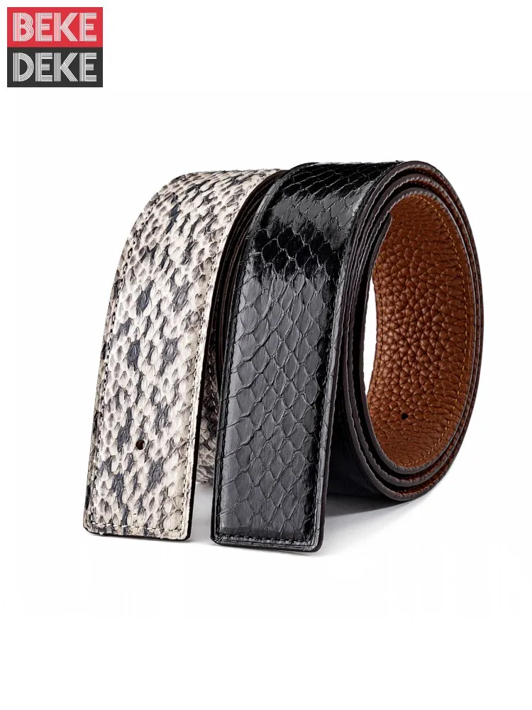 Men-Real-Python-Leather-Belted-Patchwork-Cow-Genuine-Leather-Strap-For ...