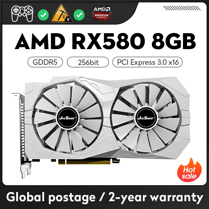 JIESHUO-Video-card-AMD-RX-580-8GB-2048SP-Gaming-graphics-card-GDDR5 ...