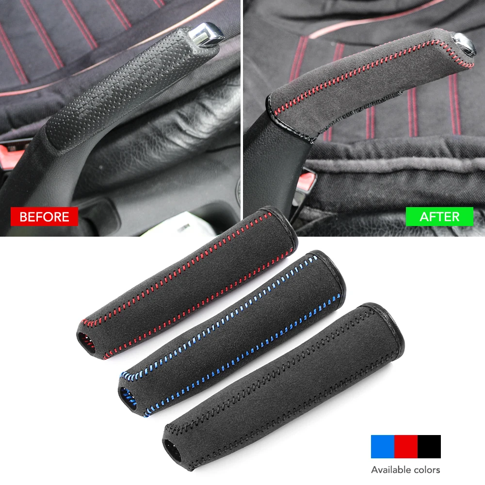 Hand-Brake-Set-Universal-Car-Handbrake-Sleeve-Leather-Cover-Anti-Skid ...