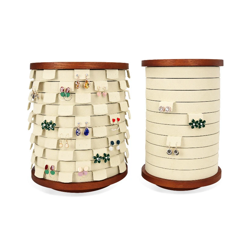 Earrings-Rotating-Display-Stand-Ear-Nail-Stand-Solid-Wood-Earrings ...