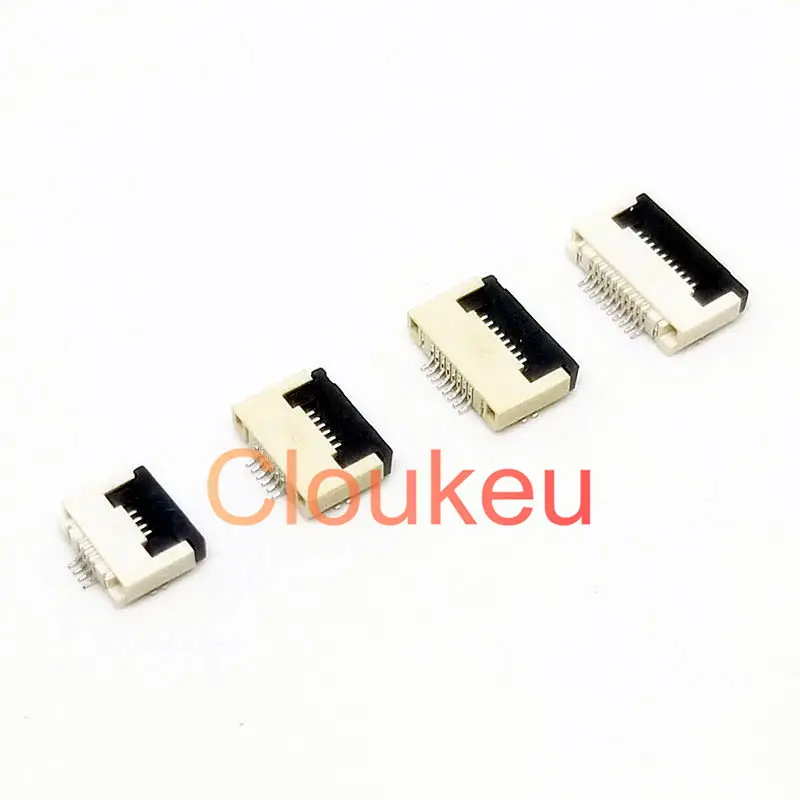 10Pcs FPC Connector socket FFC 0.5MM Clamshell Bottom Contact Type 4P ...
