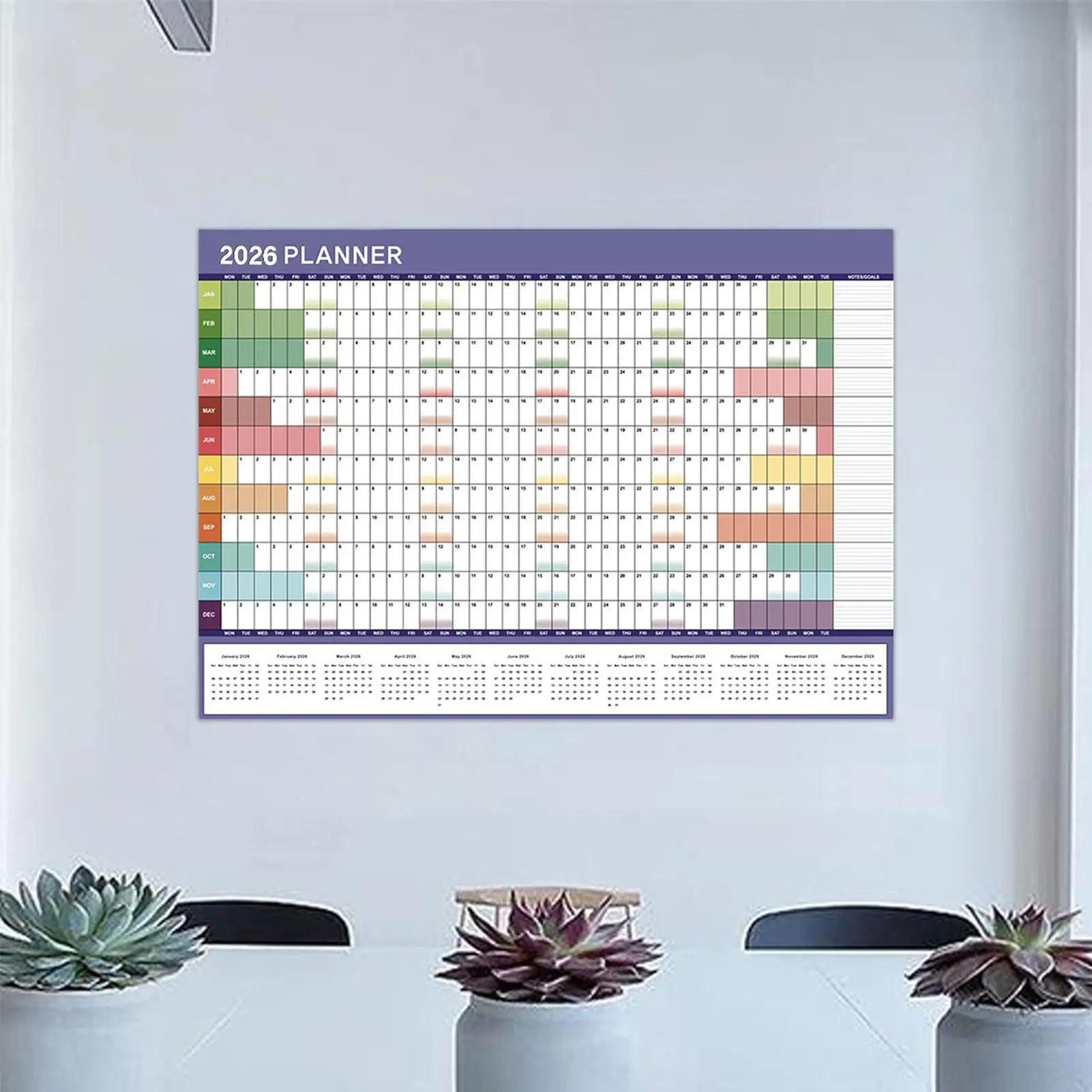2026 Monthly Wall Planning Calendar 4Pcs Reusable New Year Scheduling ...