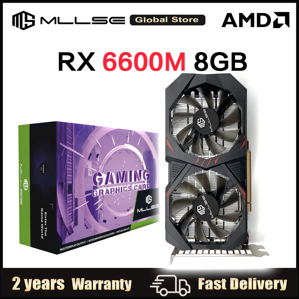 MLLSE-tarjeta gráfica RX 6600M, 8GB, GPU GDDR6, 128 bits, 14 Gbps ...