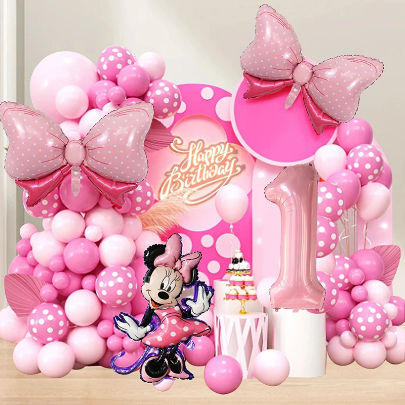 120-Uds-Minnie-Mouse-40-pulgadas-lazo-rosa-molde-de-aluminio-globo ...