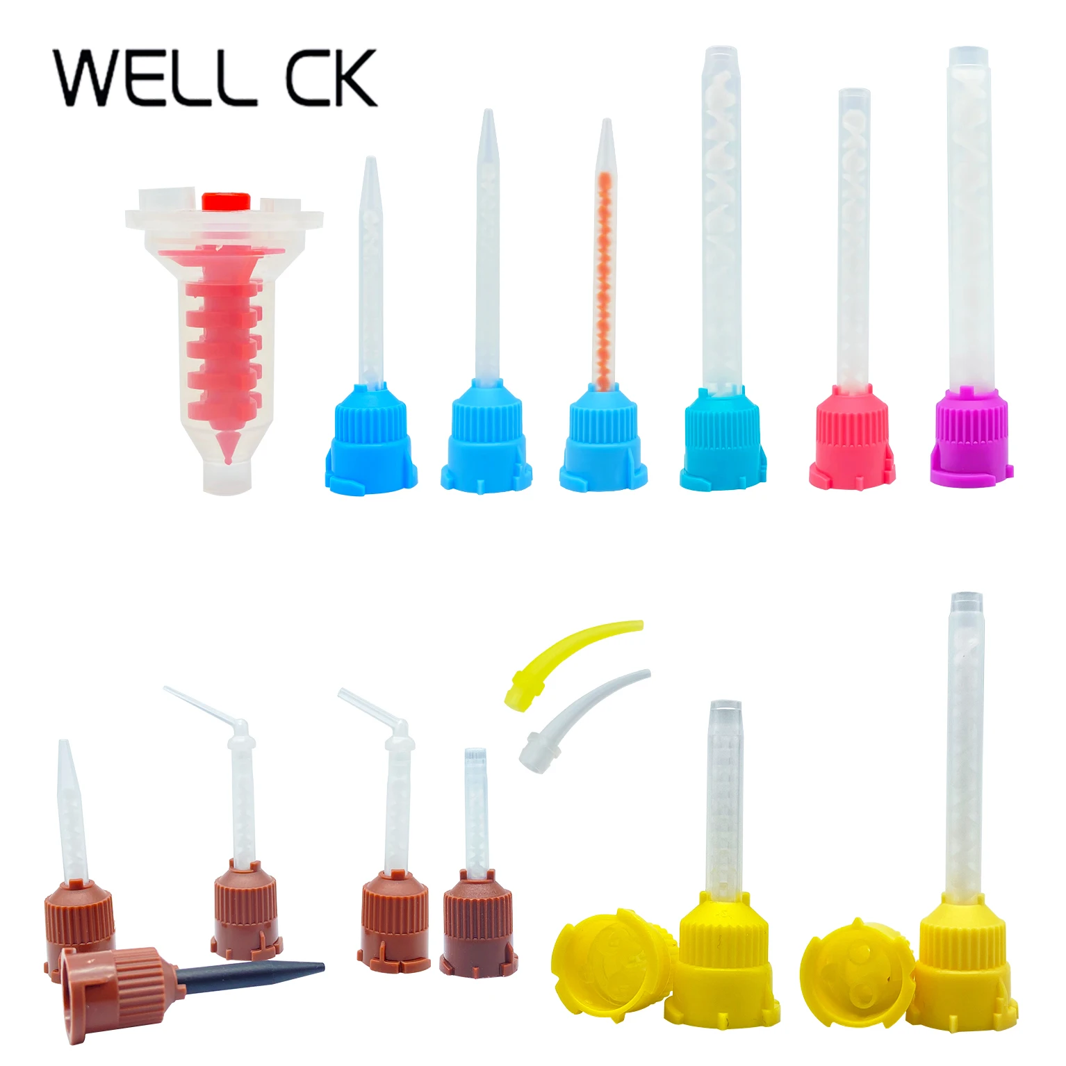 50pcs-Disposable-Dental-Impression-Mixing-Tips-Dentistry-Dispenser-Gun ...
