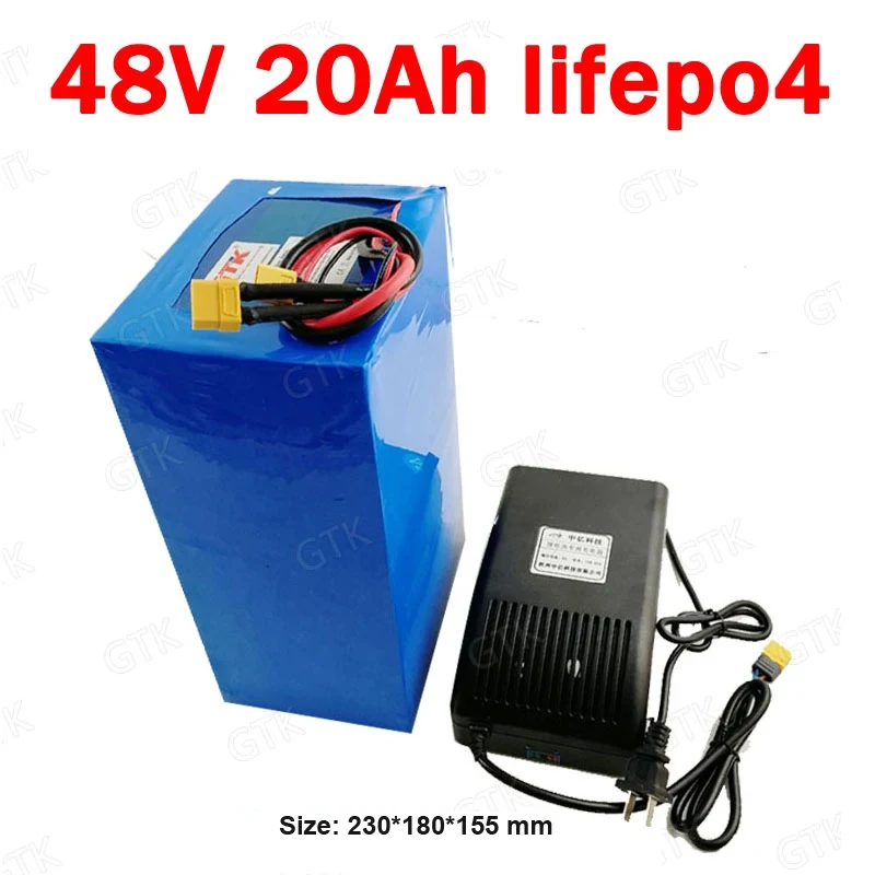 Gtk lithium 48v 20ah lifepo4 battery pack BMS 16s 51.2v 20Ah for 800W ...