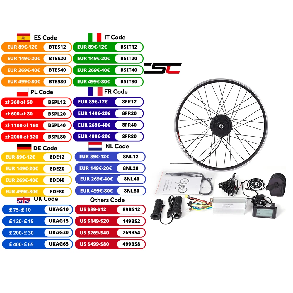 CSC-E-Bike-Conversion-Kit-36V-350W-hub-Motor-for-20in-26in-27-5in-28in ...