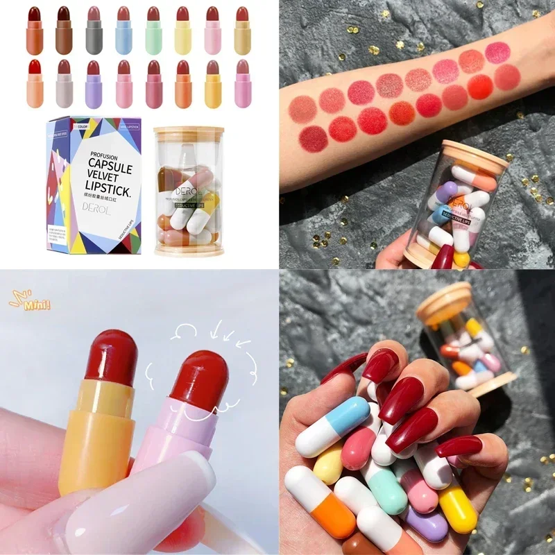 16Pcs-Capsule-Mini-Lipstick-Set-Matte-Velvet-Macaron-Capsule-Lipstick ...