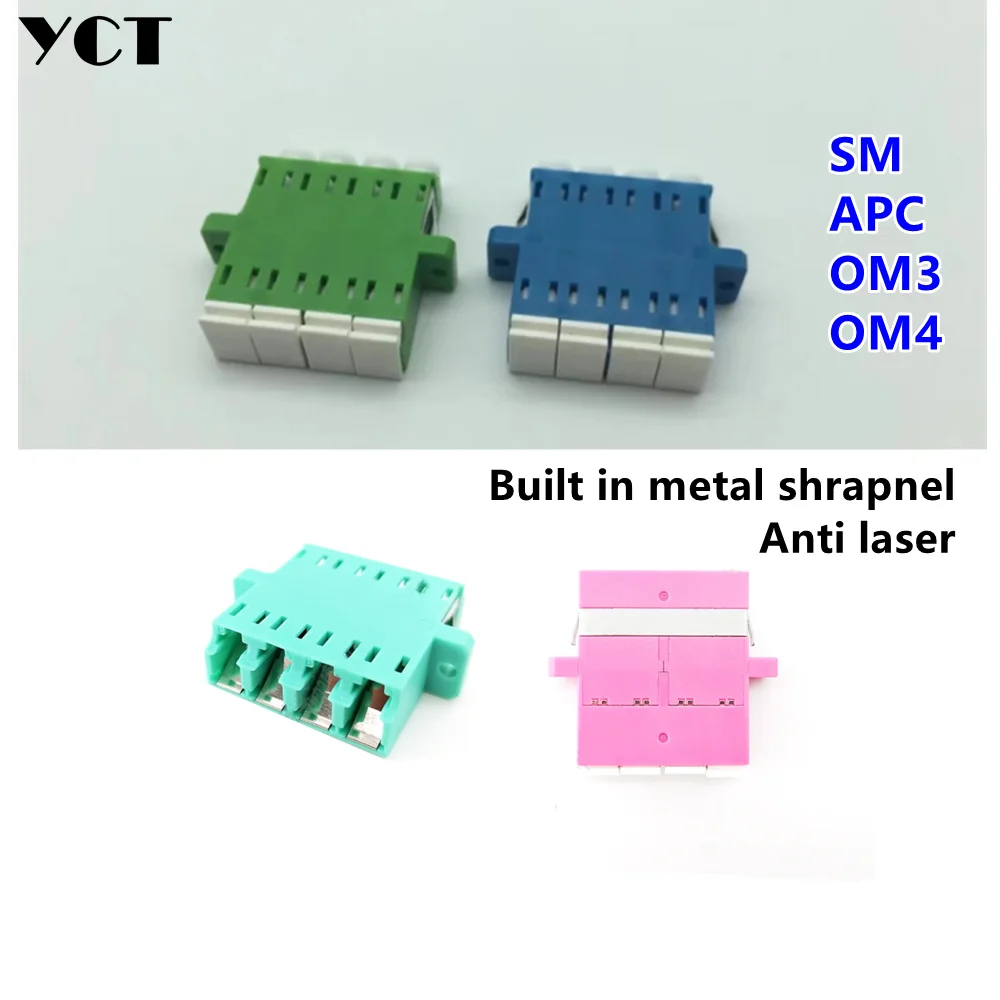 200pcs-LC-Quad-adapter-inner-shutter-quadruple-OM3-OM4-SM-APC-optical ...