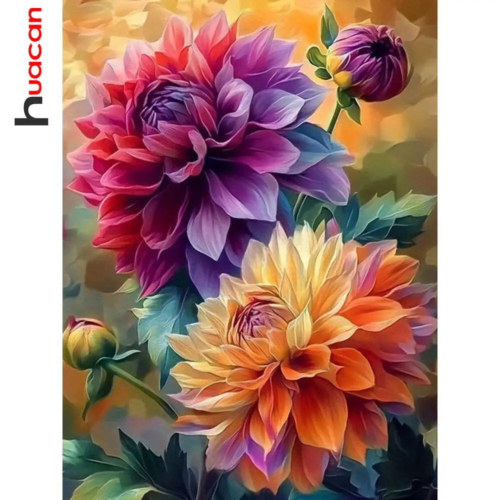 Huacan 5D Colorful Flowers Diamond Painting New Collection 2025 Full ...