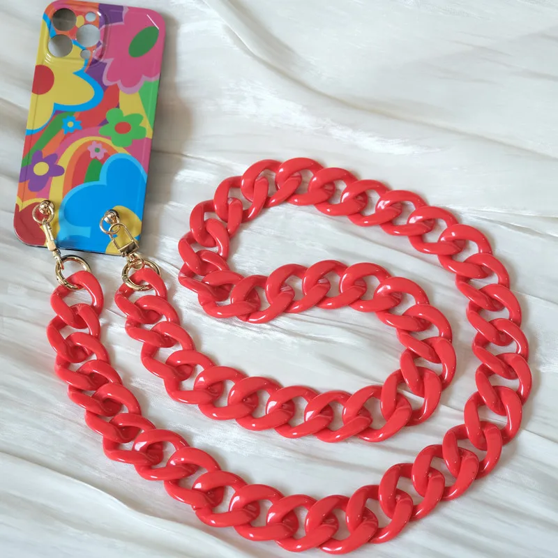 New-Phone-Accessory-Detachable-Chain-Red-Crossbody-Resin-Luxury-Strap ...