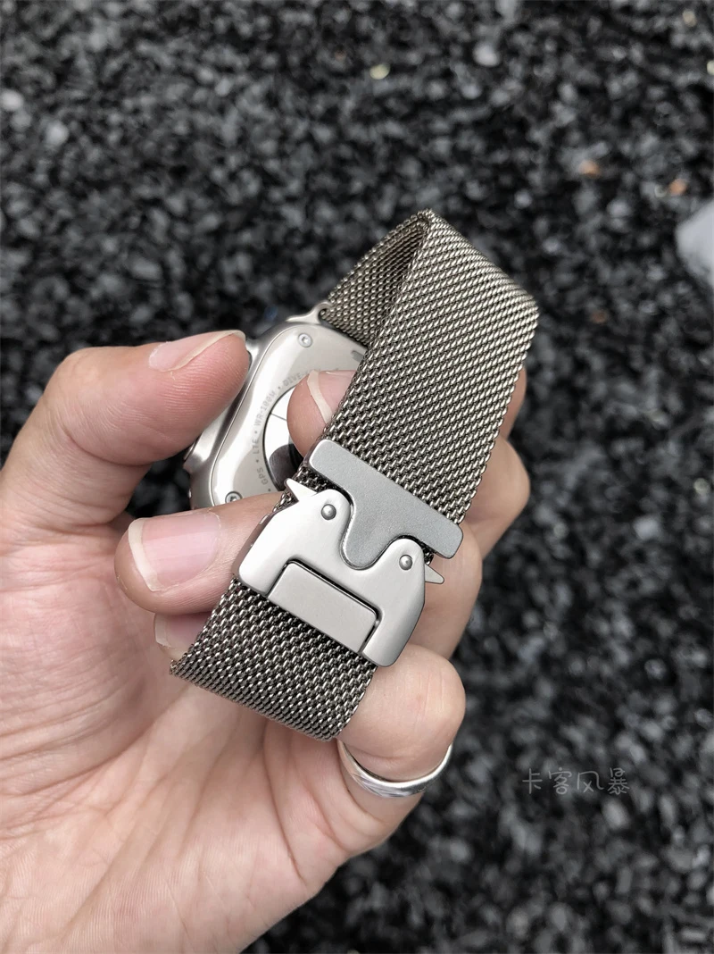 Titanium Milanese Loop For Apple watch Ultra 2 49mm Series 10 9 8 7 6 5 ...