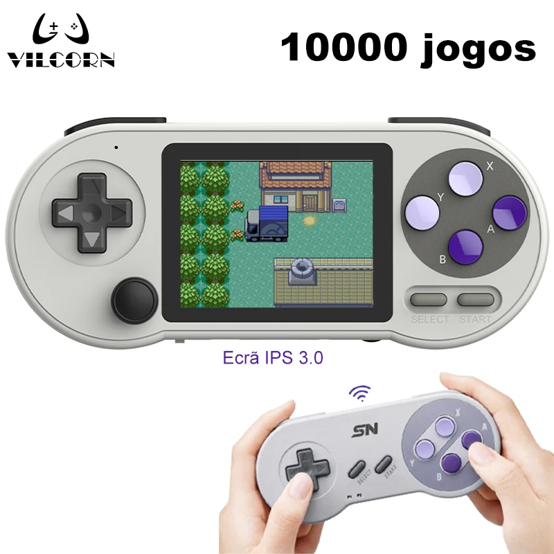 Console de videogames portátil SF2000 Mini Built in 10000 Retro Games 3 ...
