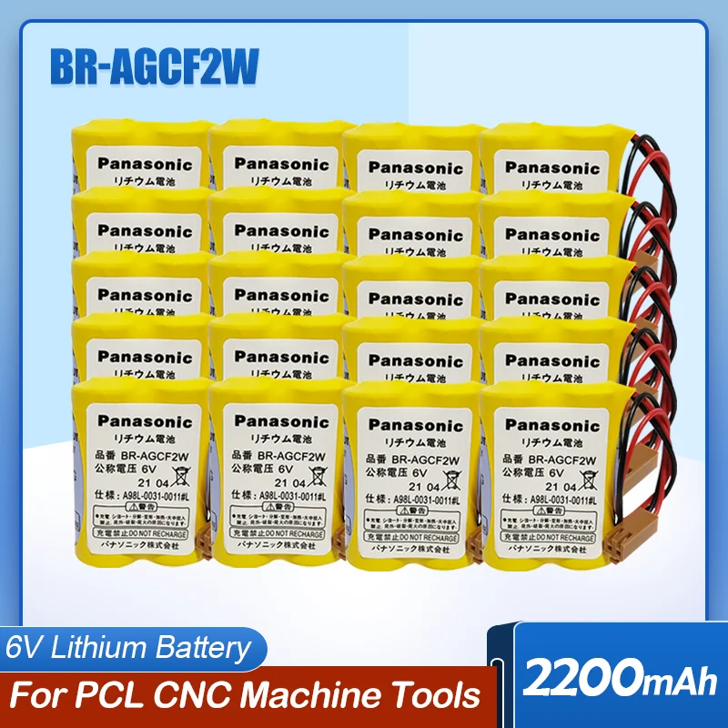 20PCS Panasonic BR-AGCF2W 6V Lithium Battery For Fanuc CNC System A98L-0031-0011 PLC Servo ...