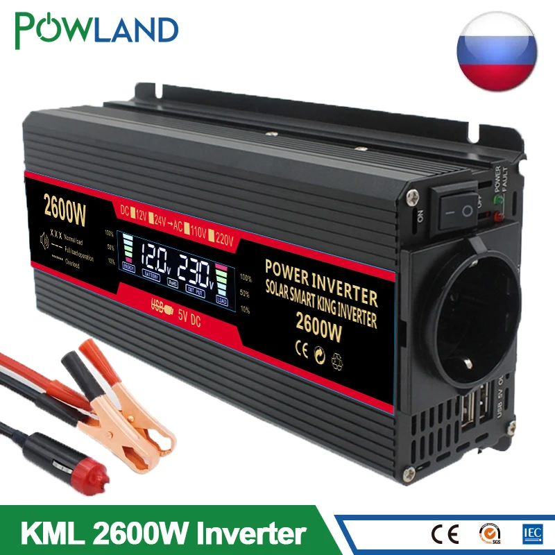 Solar-Inverter-1500-2000-2600W-Power-Inverter-12V-220V-Modified-Sine ...