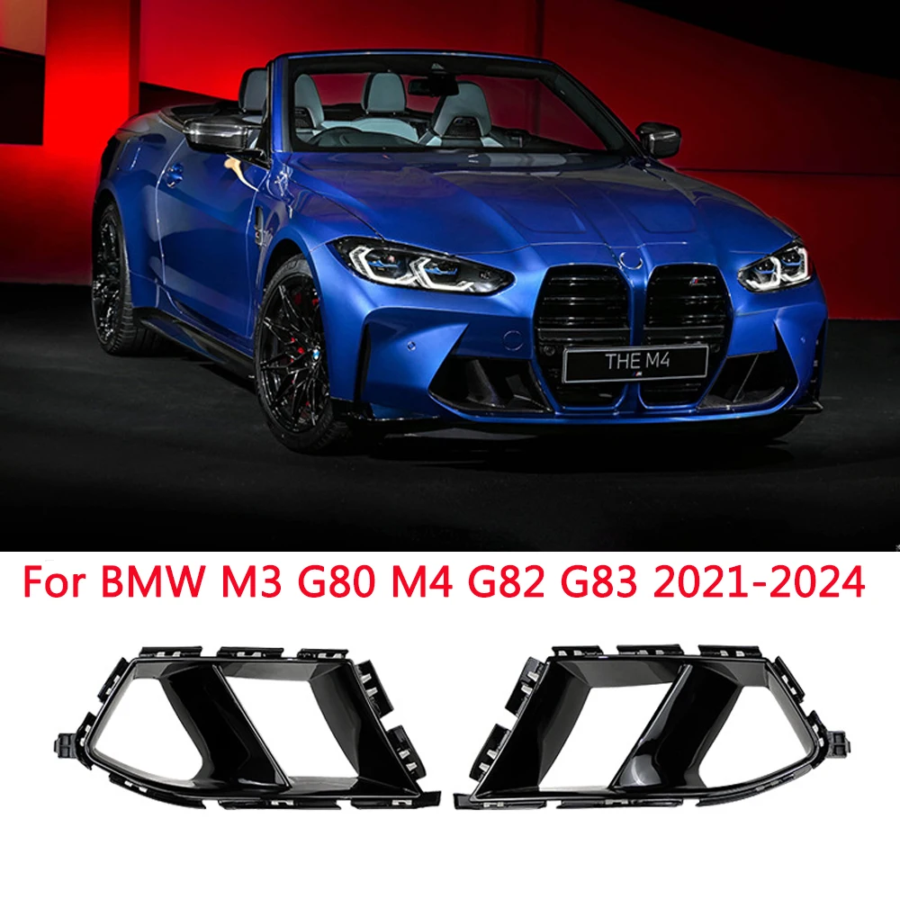ABS-Carbon-Fiber-Look-Front-Bumper-Air-Inlet-Grille-For-BMW-M3-M4-G80 ...