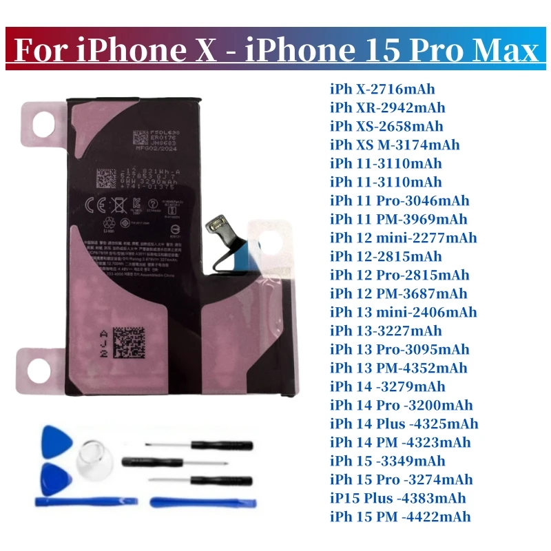 Replacement Battery For iPhone SE 2020 X XR XS MAX 8P 8 PLUS 11 pro 12 ...