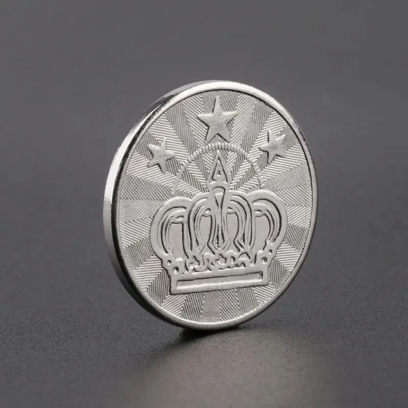 10Pcs 25mm Arcade Game Token Coins Stainless Steel Pentagram Crown Coin ...