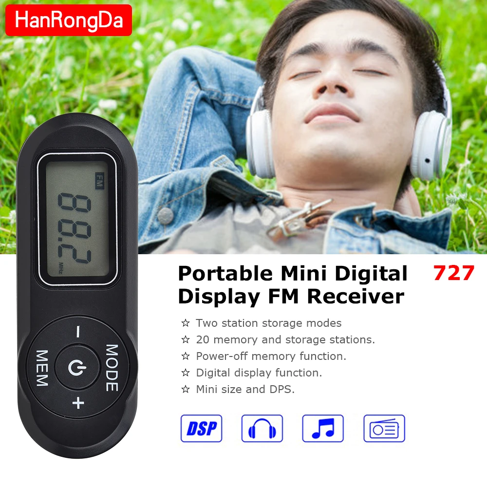 HanRongDa HRD 727 Portable Mini FM Radio Digital Display FM Receiver ...