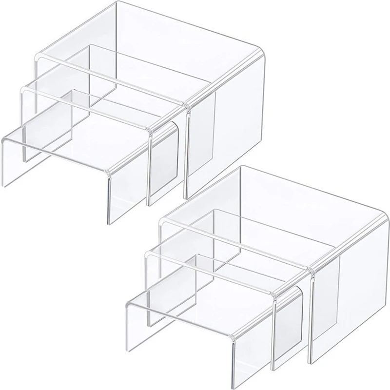 3 Sets Acrylic Display Risers Clear Product Stand Jewelry Display Riser ...