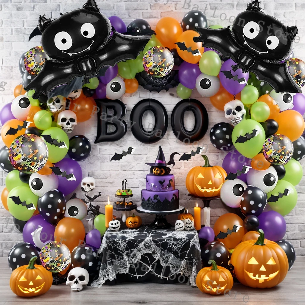 Halloween-Bat-Balloon-Garland-Arch-Kit-Black-Orange-Ballon-3D-Bat ...