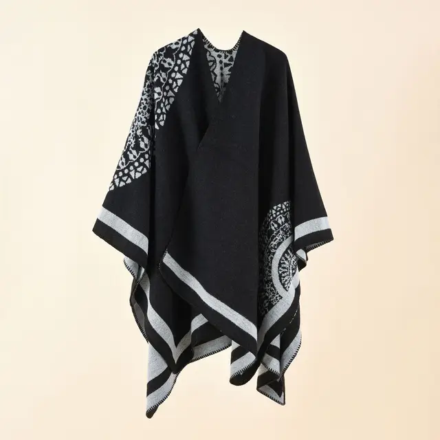 Ethnic Bohemian Geometric Shape Plus Size Imitation Cashmere Split ...