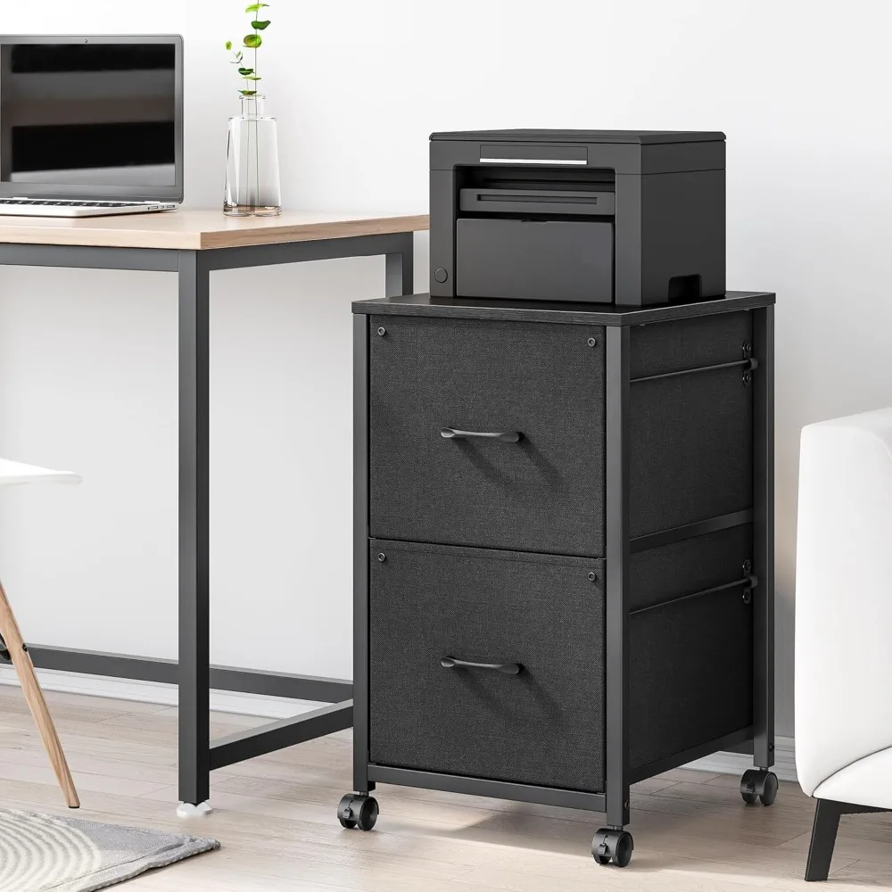 2-drawer fabric file cabinet, small rolling printer stand, lateral ...