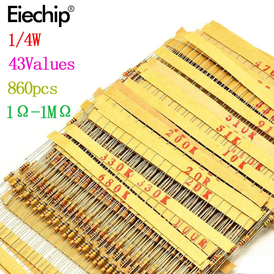 860pcs-lot-Carbon-Film-Resistor-Kit-1-4W-5-Resistors-Assorted-Kit-Set ...
