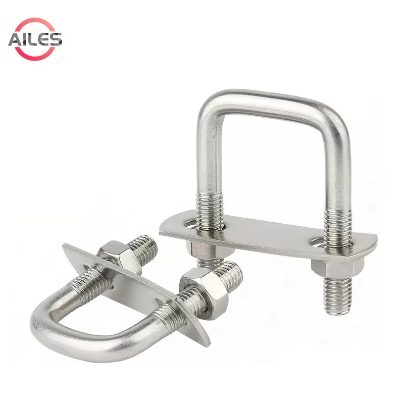 M6-M8-304-Stainless-Steel-Square-Clamp-U-Bolt-Right-Angle-U-Screw-U ...