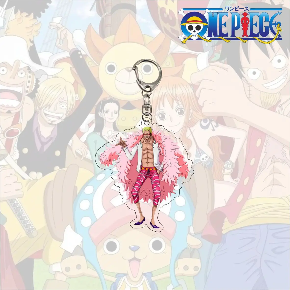 One Piece Acrylic Keychains Donquixote Doflamingo Gear Forth Luffy Boa ...