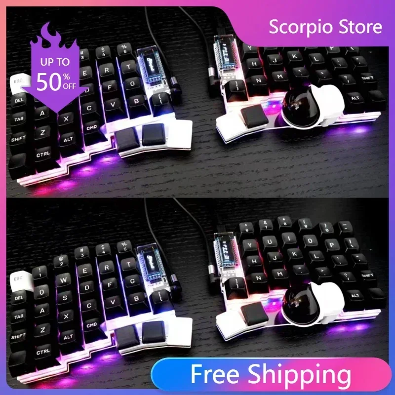 Trackball-39-47-59-Kit-de-teclado-dividido-perilla-soporte-programable ...