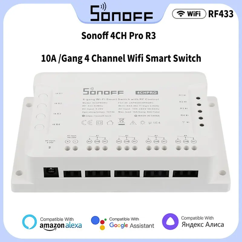 SONOFF 4CH R3/ 4CH PRO R3 Wifi Switch Module 4 Gang Wi-Fi DIY Smart ...