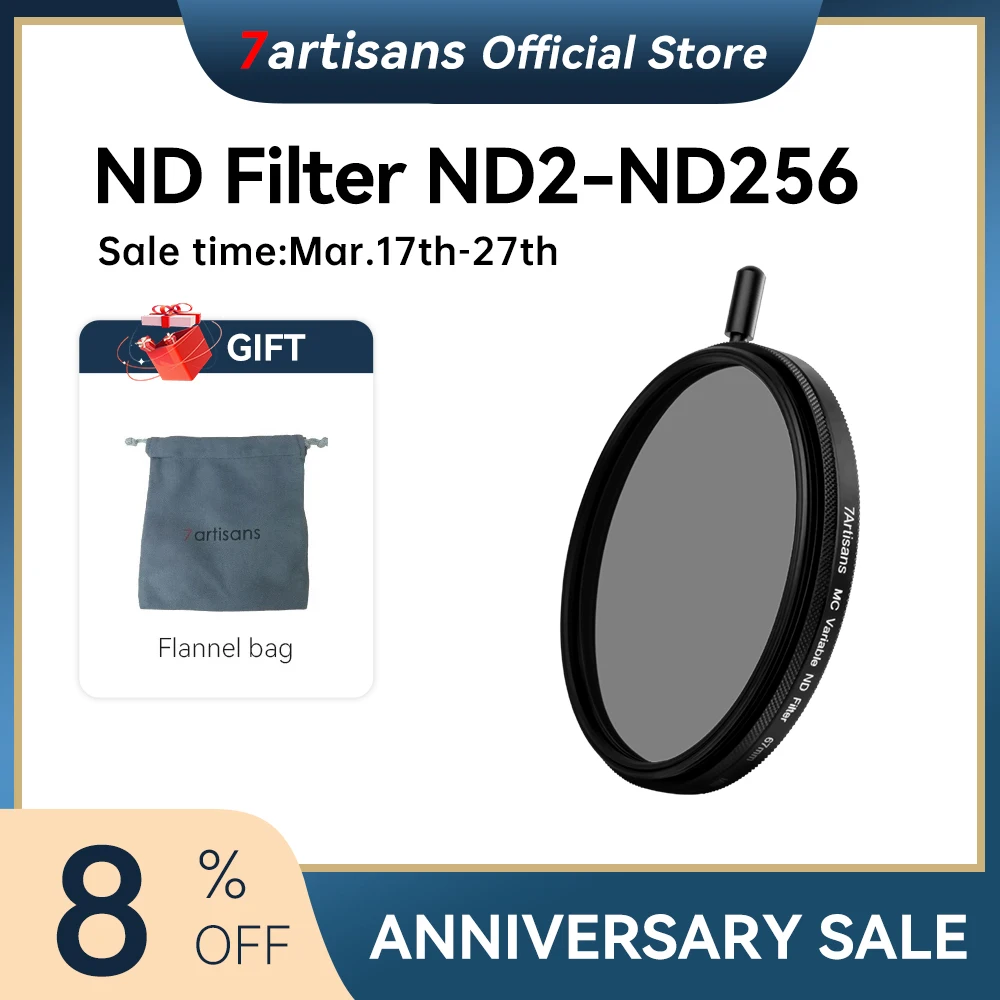 7artisans-Variable-ND-Lens-Filter-ND2-ND256-1-5-8-Stops-Adjustable ...