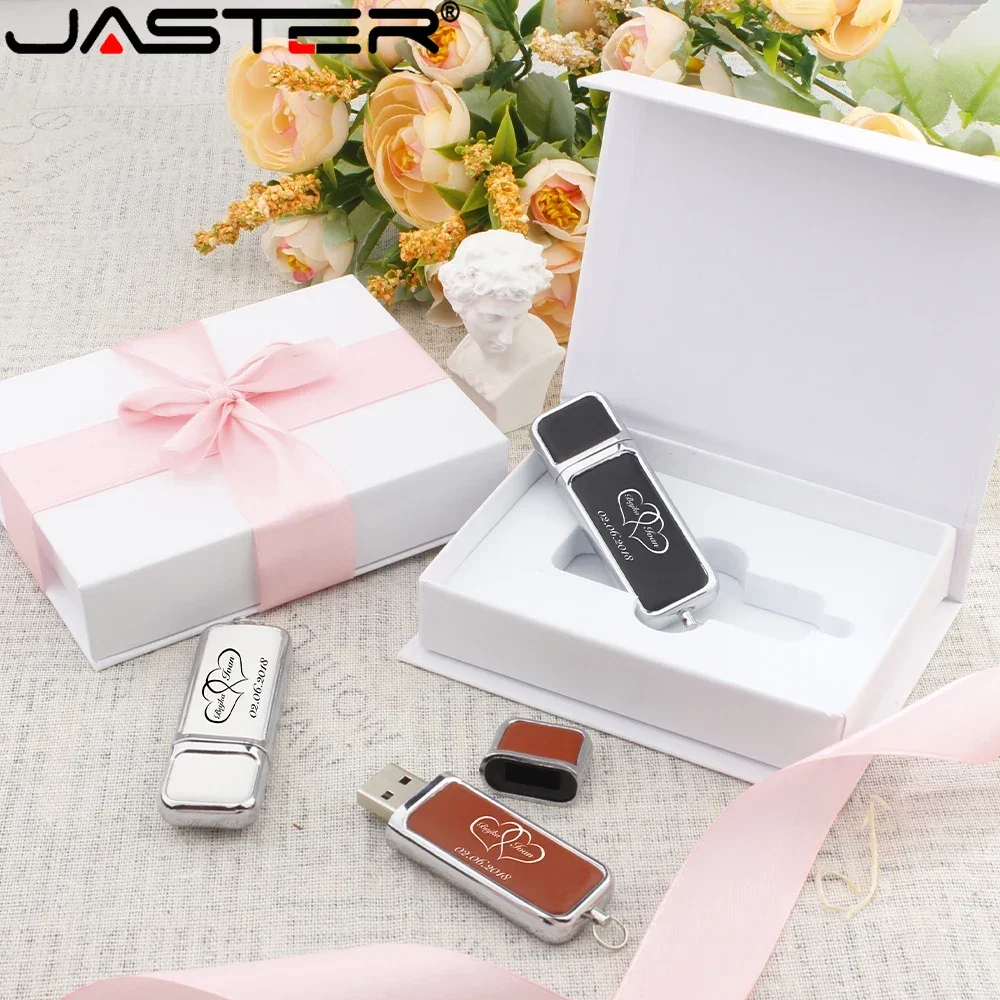 JASTER-Leather-USB-Flash-Drives-128GB-Free-Logo-64GB-32GB-Pen-Drive ...