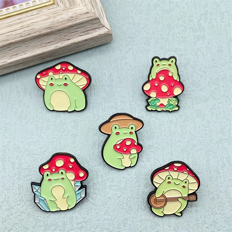 Cartoon-Cute-Mushroom-Series-Design-Metal-Enamel-brooch-Personalized ...