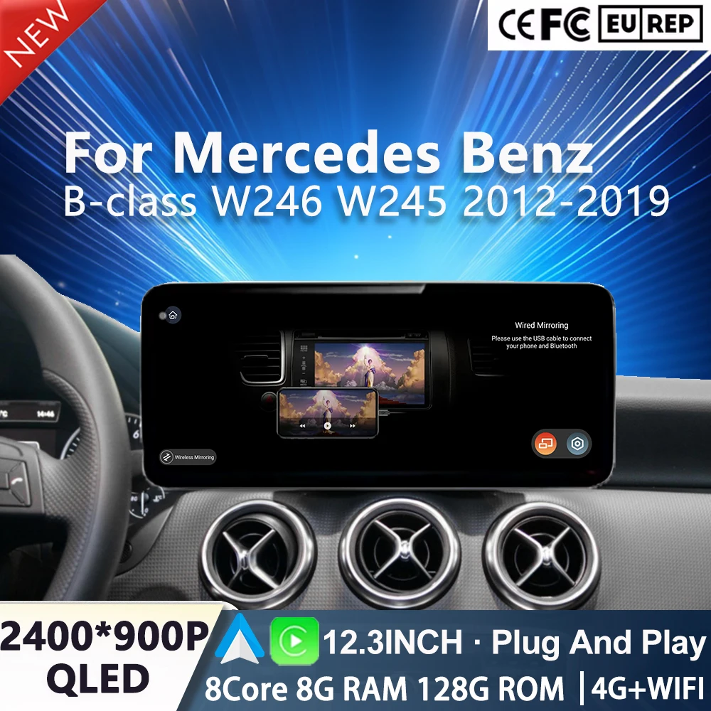 Android 15 For Benz B-class W246 W245 2012 2013 - 2019 Wireless CarPlay ...