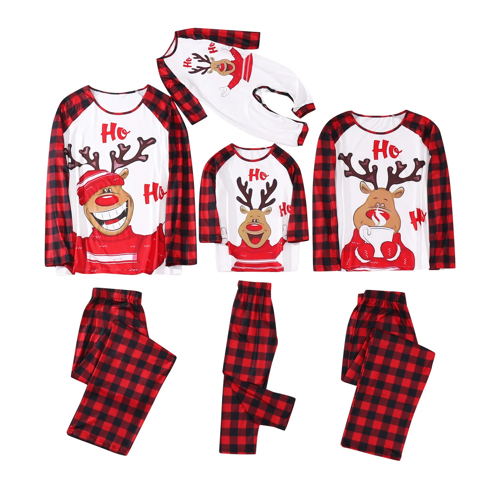 Cartoon-Cute-Deer-Print-Christmas-Pyjamas-Soft-Loose-Homewear-Mother ...