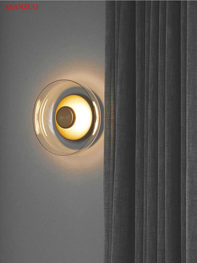 Modern-LED-Wall-Lamp-Glass-Bowl-Hanging-lamp-Sconces-Nordic-Living ...